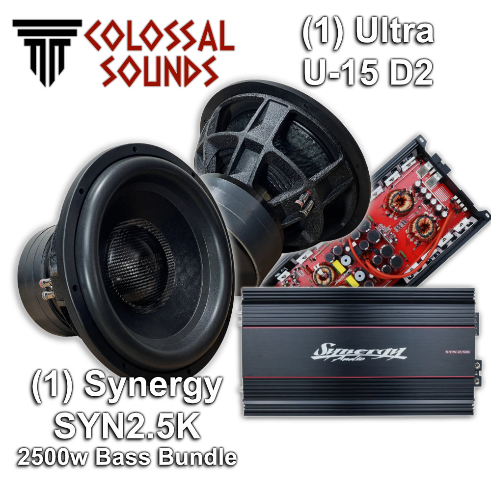 Colossal Sounds Ultra U-15 15″ D2 + Synergy Audio SYN 2.5k 2500w Combo