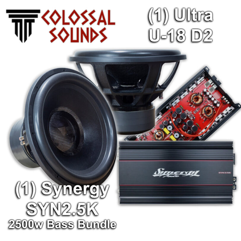 Colossal Sounds Ultra U-18 18″ D2 + Synergy Audio SYN 2.5k 2500w Combo