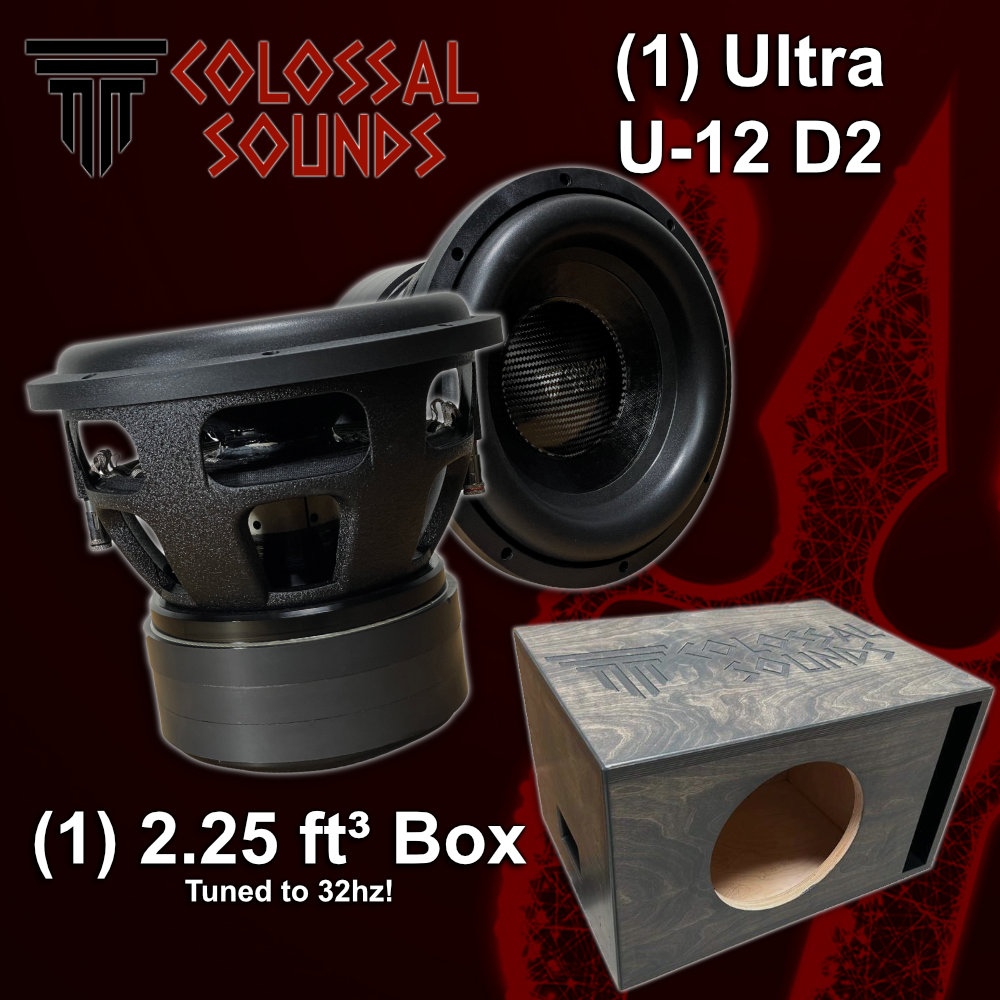 Colossal Sounds Ultra U-12 12″ 2500w Car Audio Subwoofer w/ Box