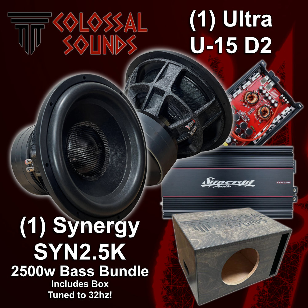 Colossal Sounds Ultra U-15 15″ D2 + Synergy Audio SYN 2.5k 2500w Combo ...