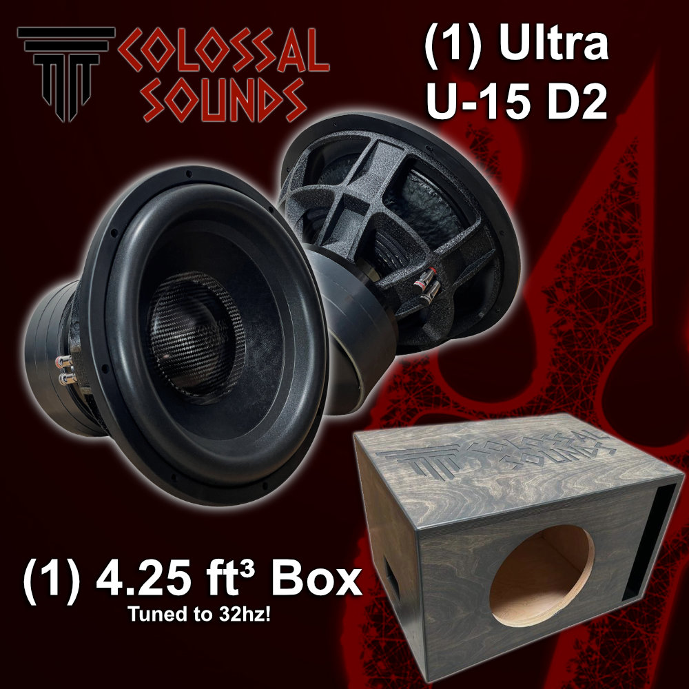 Colossal Sounds Ultra U-15 15″ 2500w Car Audio Subwoofer w/ Box